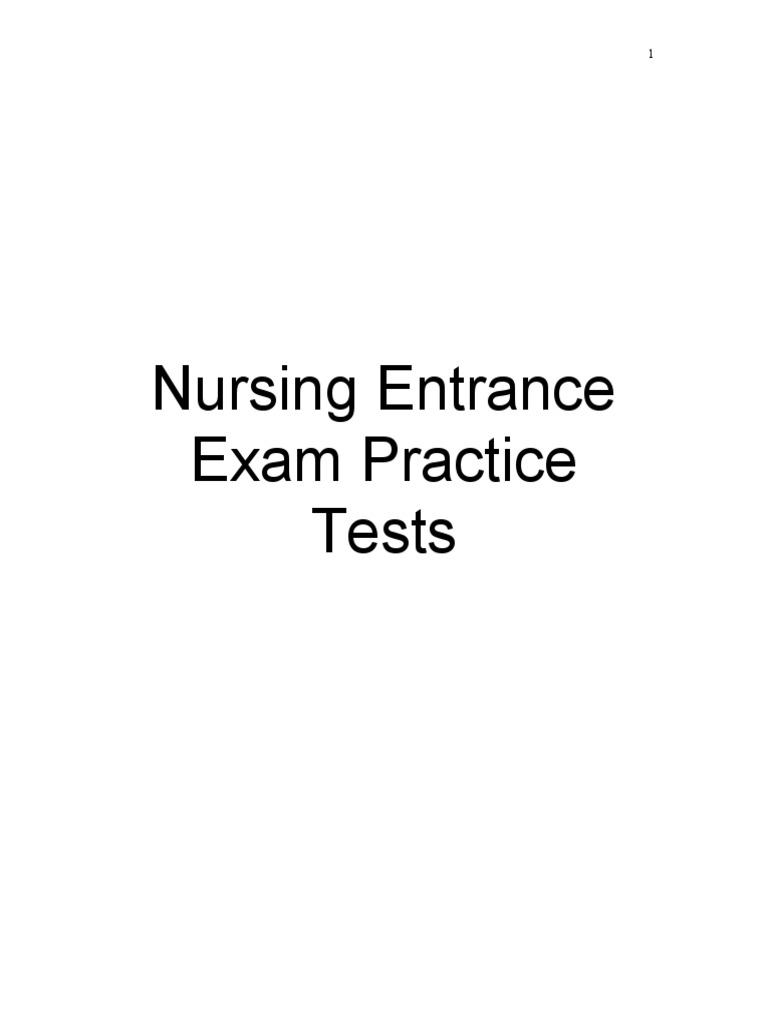 Nursing Entrance Exam Practice Tests | PDF | Cell (Biology) | Ion
