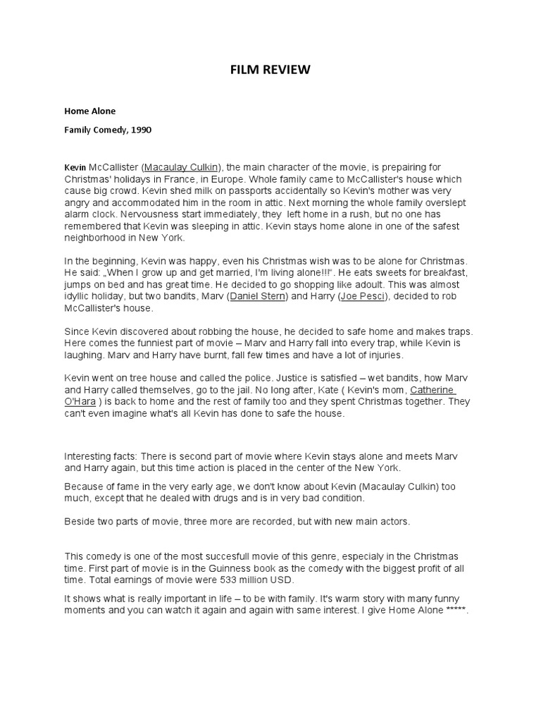 Film Review: Home Alone | PDF