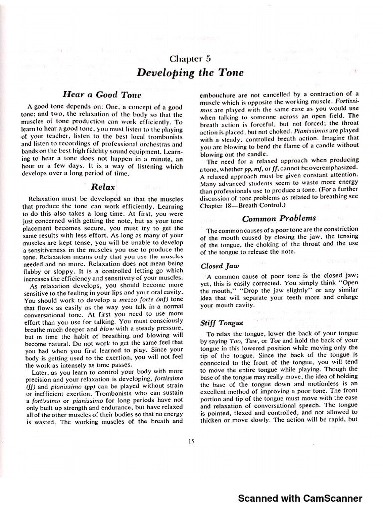 Trombonist Handbook Tone Development | PDF