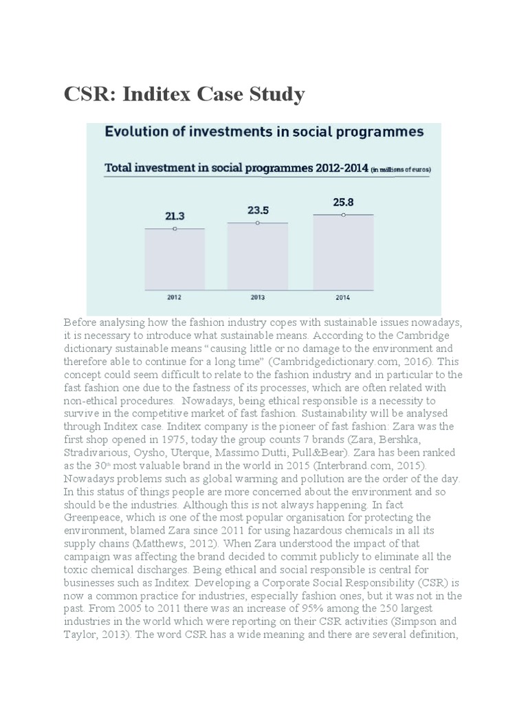 CSR - Inditex Case Study | PDF | Corporate Social Responsibility ...