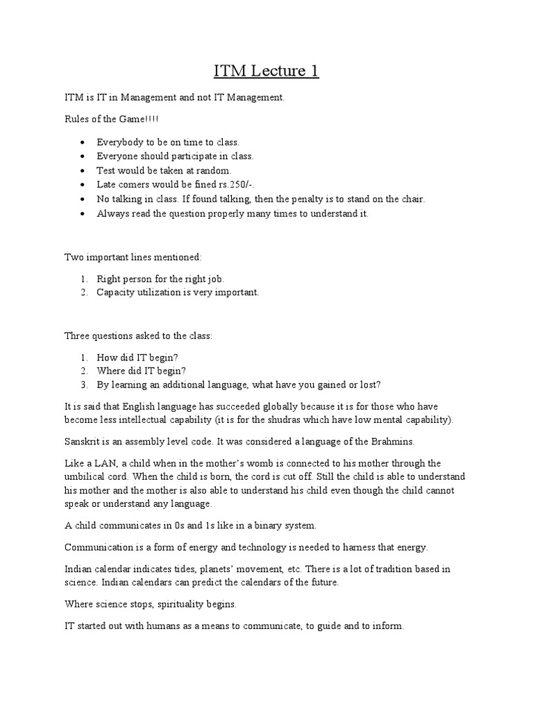ITM Consolidated Notes | PDF | Computer Network | Internet Protocol Suite