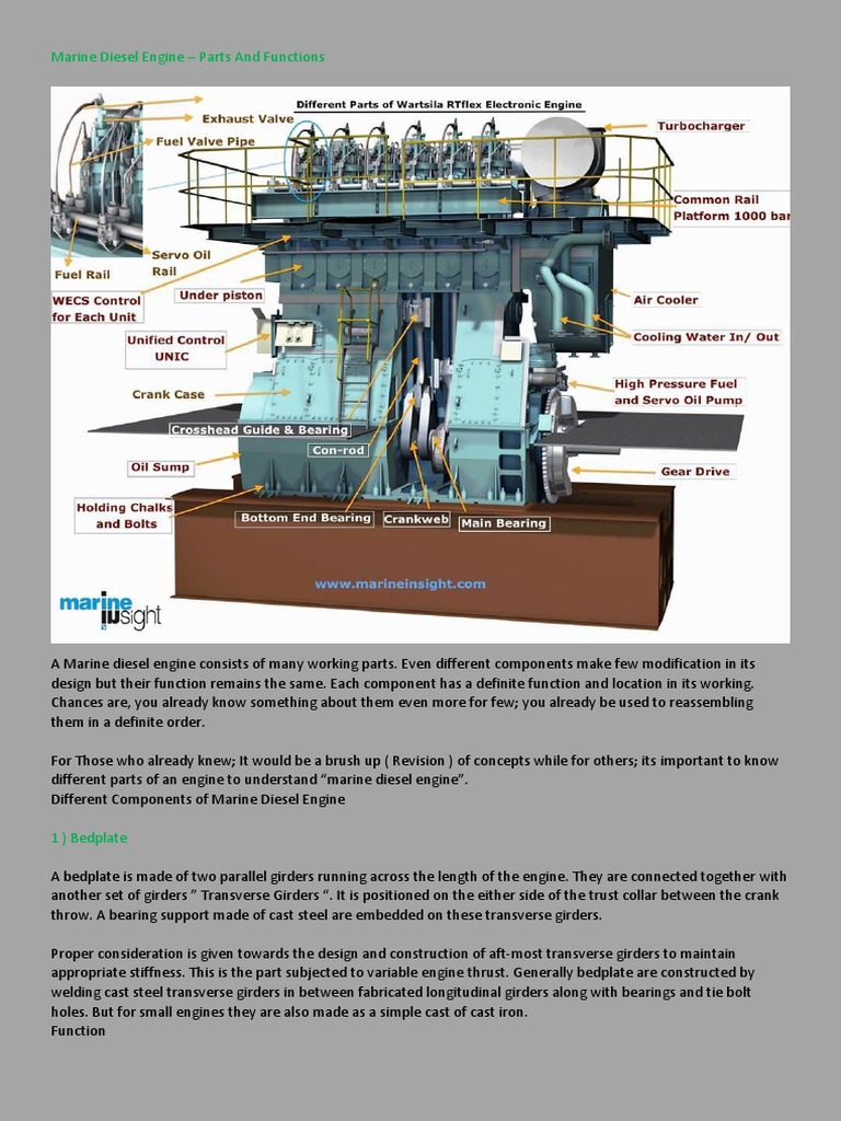 Marine Diesel Engine | PDF | Piston | Internal Combustion Engine