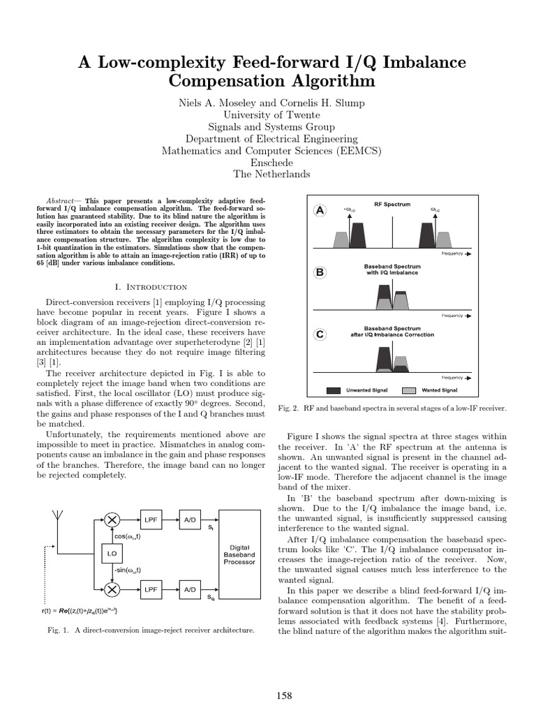 A Low-Complexity Feed-Forward I/Q Imbalance Compensation Algorithm | PDF | Normal Distribution ...