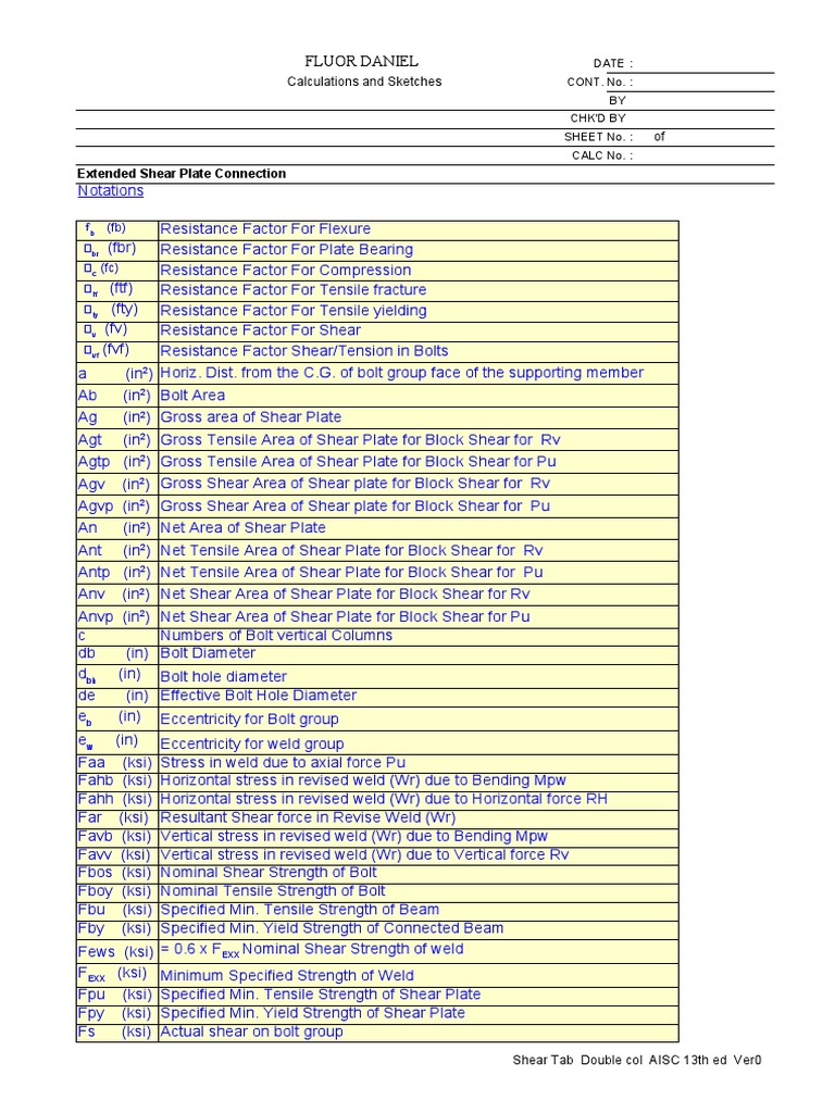 Shear Tab - Double Col - AISC 13th Ed - Ver1 | PDF | Bending | Beam ...