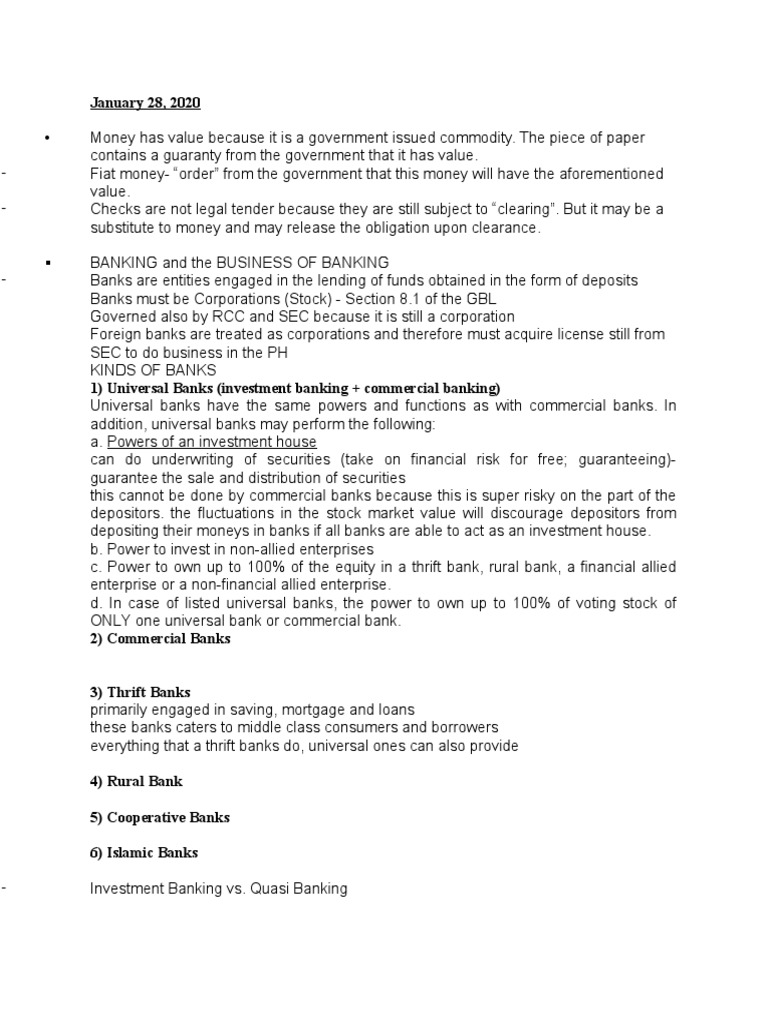 Banking Notes | PDF
