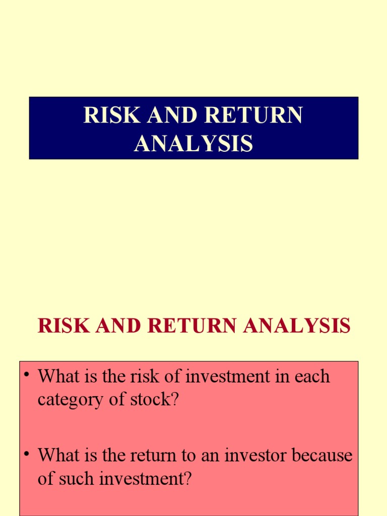 Risk & Return Analysis-2020 | PDF | Risk | Beta (Finance)