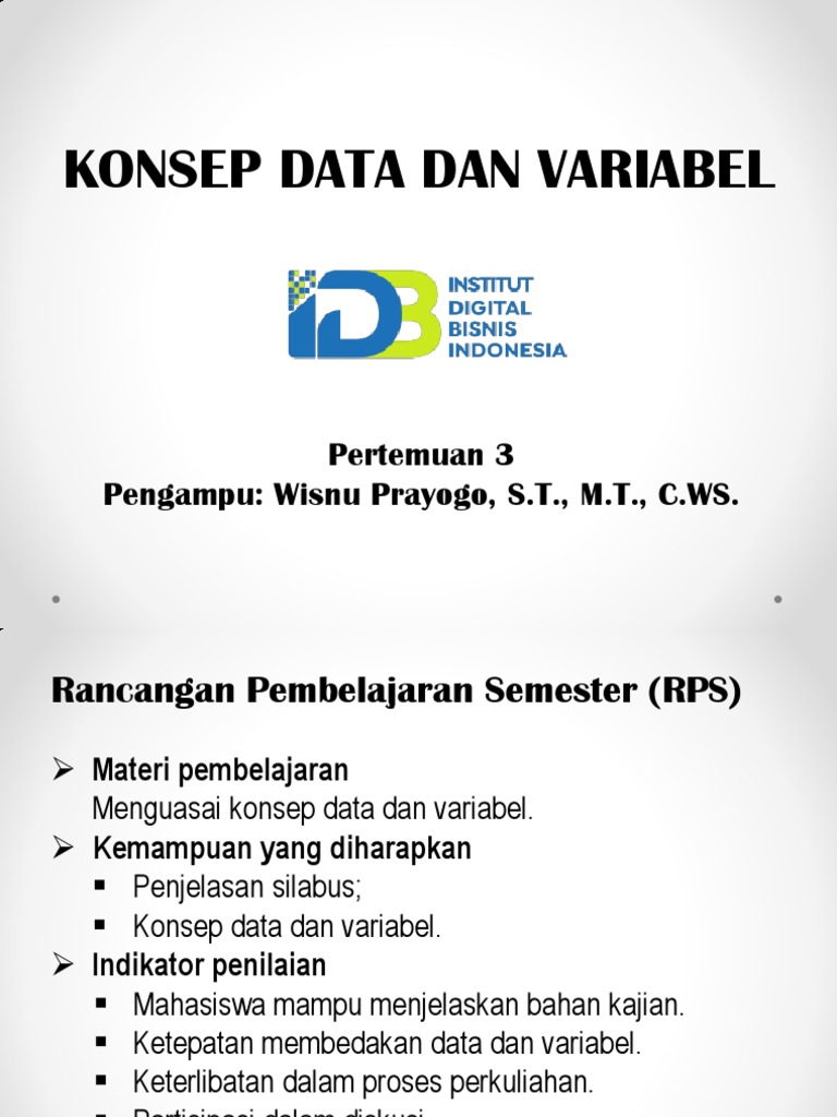 Konsep Data dan Variabel dalam Statistika | PDF