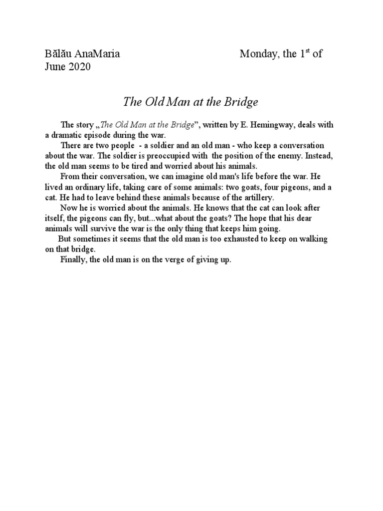 The Old Man at The Bridge | PDF