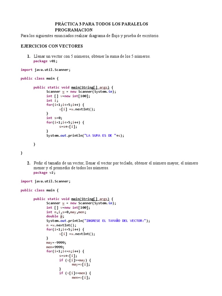 Práctica 3 para Todos Los Paralelos Programacion Ii | PDF | Matriz (Matemáticas) | Algoritmos