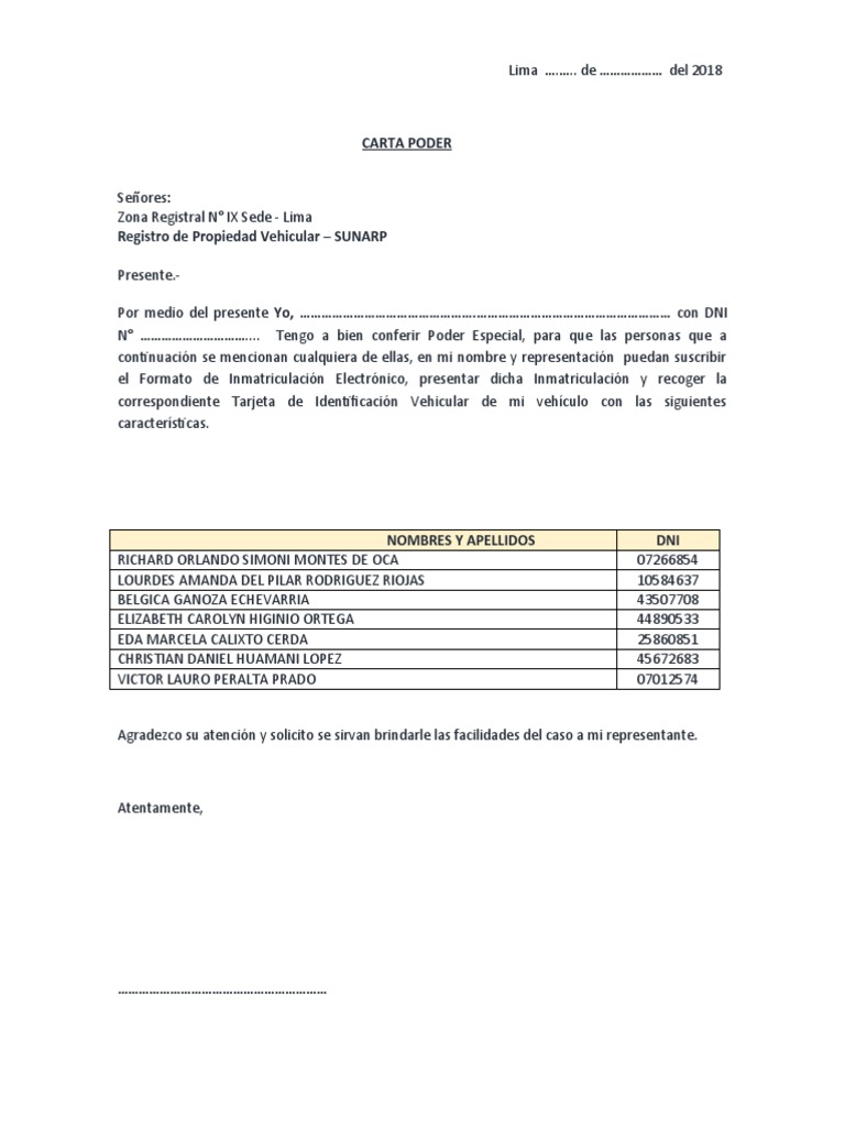 Carta Poder Formato Electronico | PDF