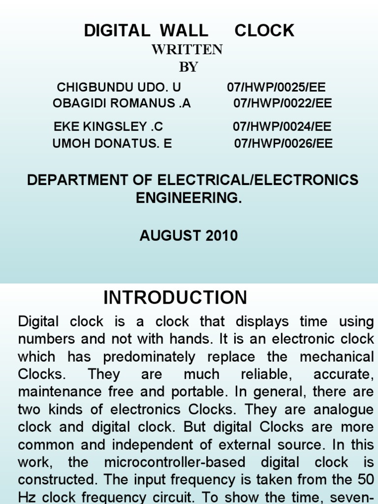 Digital Wall Clock Powerpoint2 | PDF | Technology & Engineering