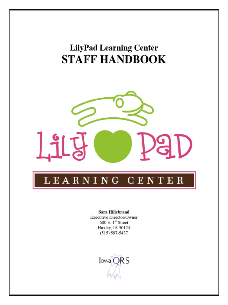 Lilypad Learning Center Staff Handbook | PDF | Child Care | Relationships