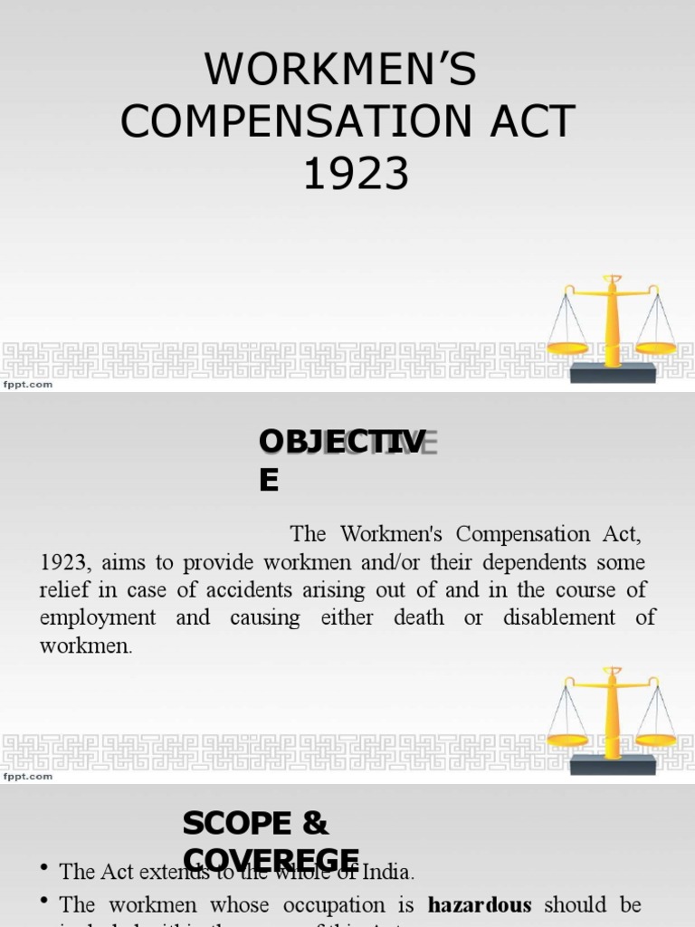 Overview of Workmen's Compensation Act 1923 | PDF | Workers ...