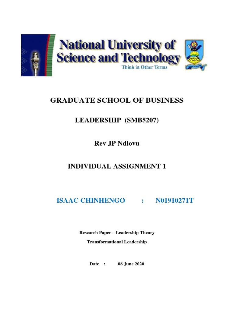 Leadership Assignment 1 - Transformational Leadership Theory PDF | PDF ...