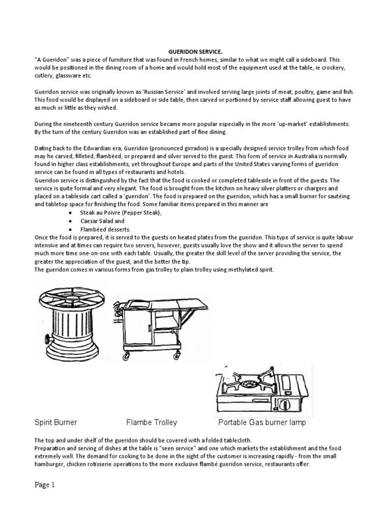 Gueridon Service | PDF | Salad | Parmigiano Reggiano