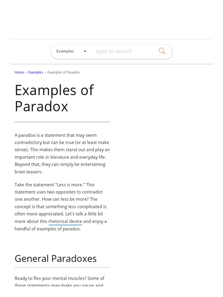 Examples of Paradox | PDF | Paradox | Hamlet