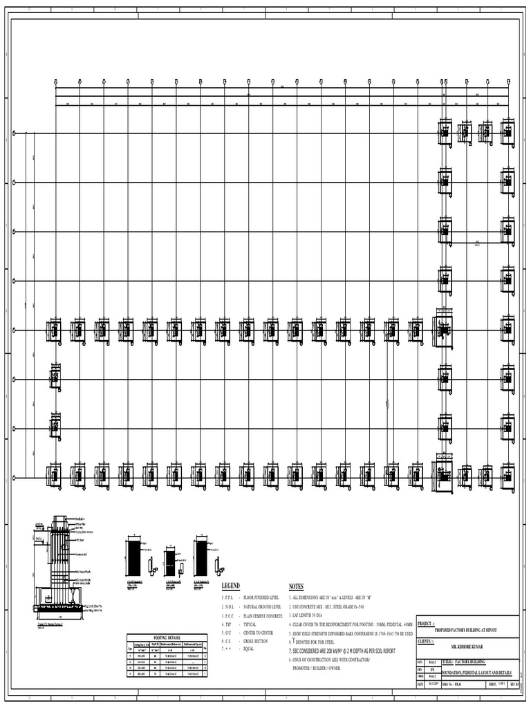 01 - Foundation, Pedestal Layout and Details (B&W) | PDF | Building ...