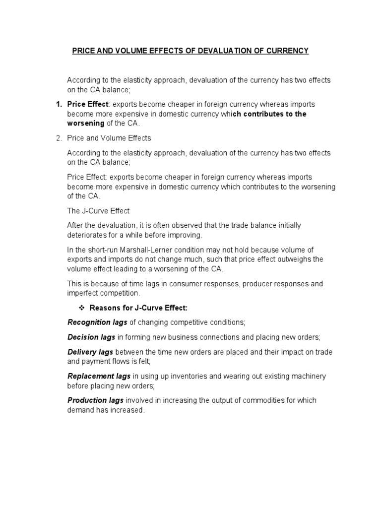 Price and Volume Effects of Devaluation of Currency | PDF | Devaluation ...