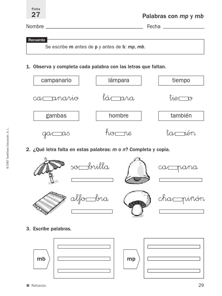 Ficha Repaso MB y MP | PDF