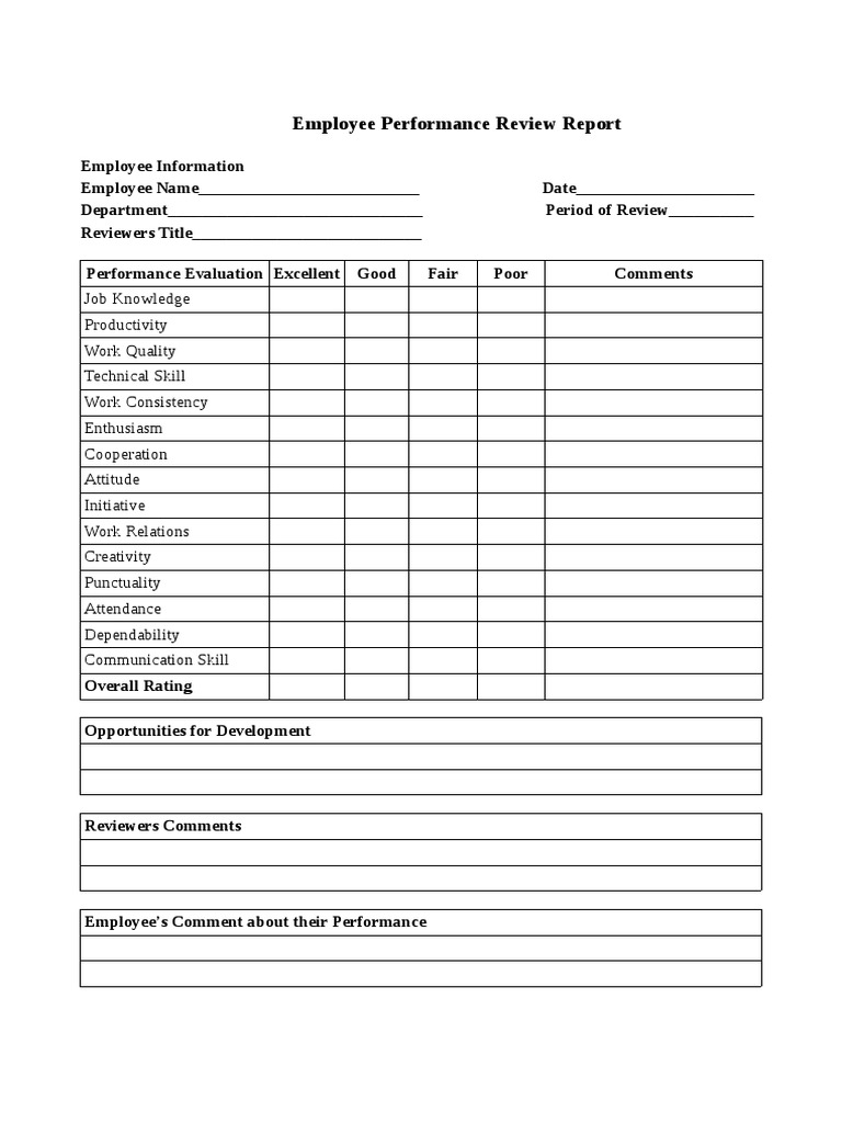 Employee Performance Review Report | PDF