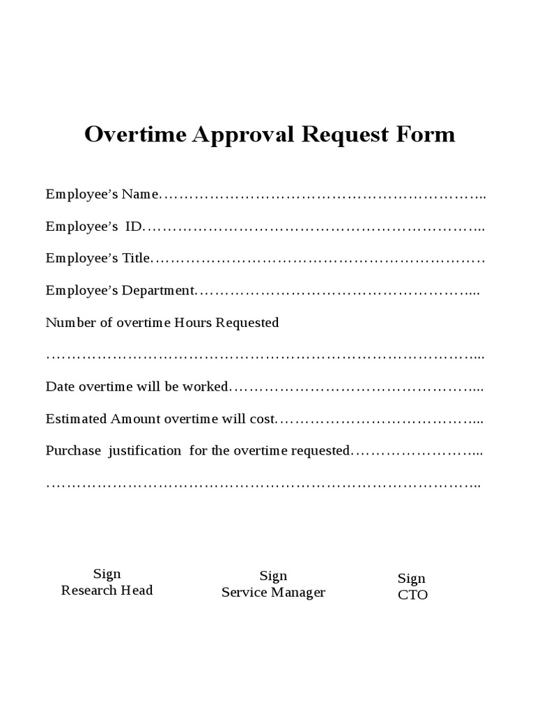 Overtime Request Form | PDF