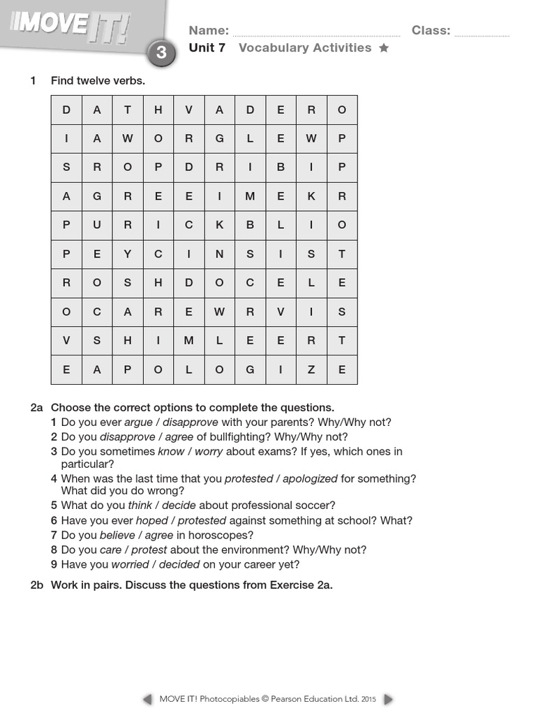 Move It 3 - Unit 7 - Puzzle | PDF