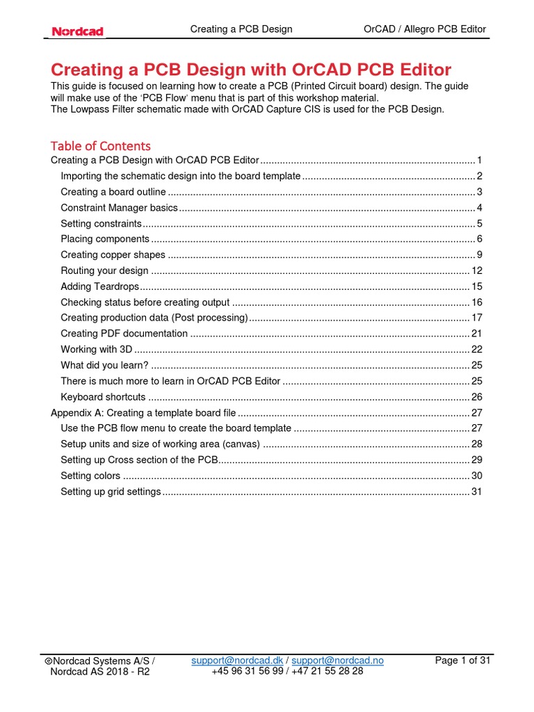 PCB Design Guide with OrCAD Editor | PDF | Printed Circuit Board ...