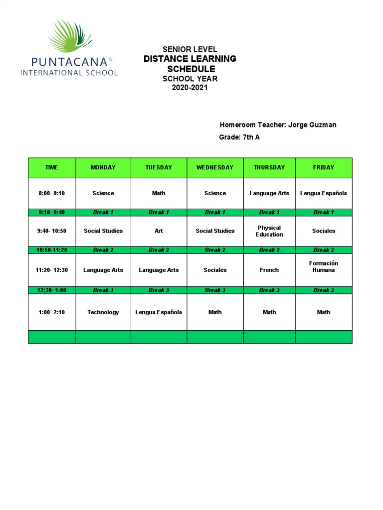 Distance Learning Schedule: Senior Level | PDF