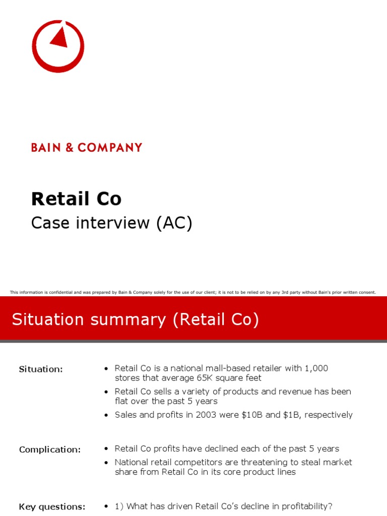 Bain Case Retail Co | PDF | Retail | Sales