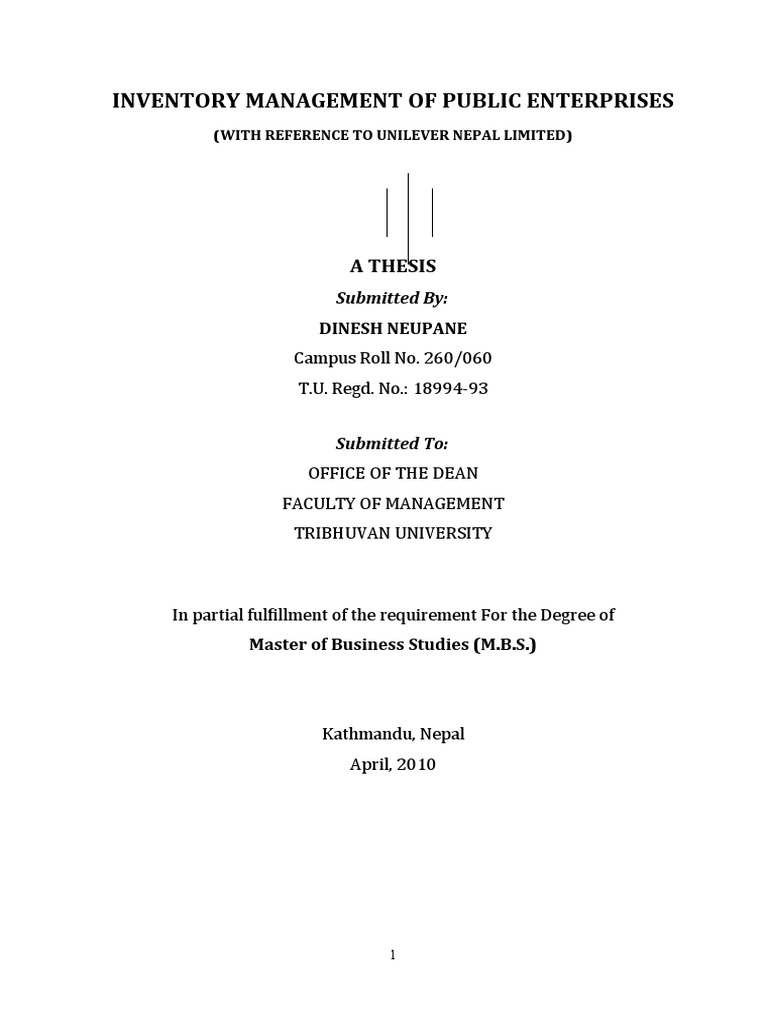 From 1-73 | PDF | Inventory | Thesis