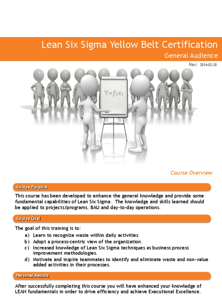Lean Six Sigma Yellow Belt Certification: General Audience | PDF | Six ...
