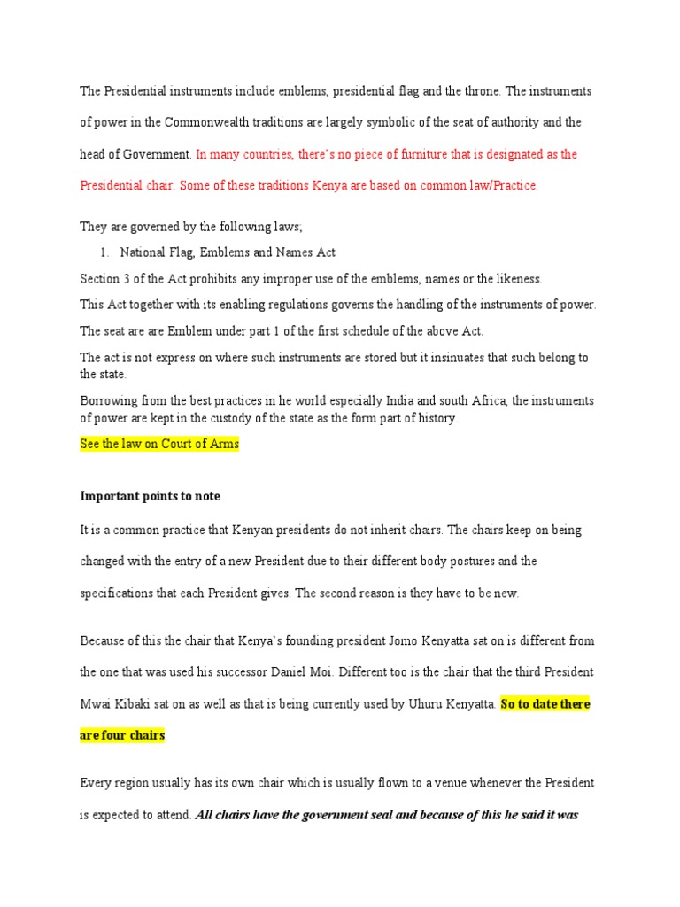 The Presidential Instruments | PDF