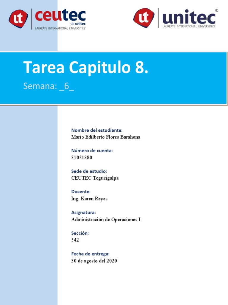 Tarea Capitulo 8 A. Operaciones | PDF | Informática