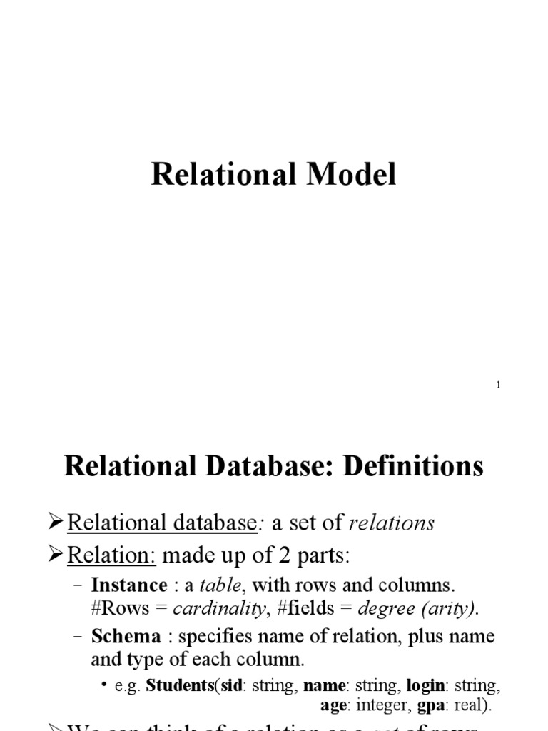 Relational Model | PDF | Teaching Mathematics | Relational Model