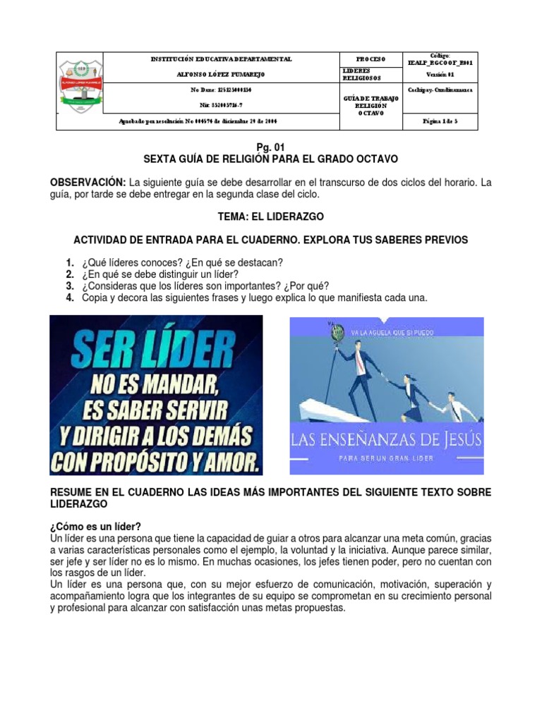 Sexta Guía Religión Octavo | PDF | Aprendizaje | Conceptos psicologicos
