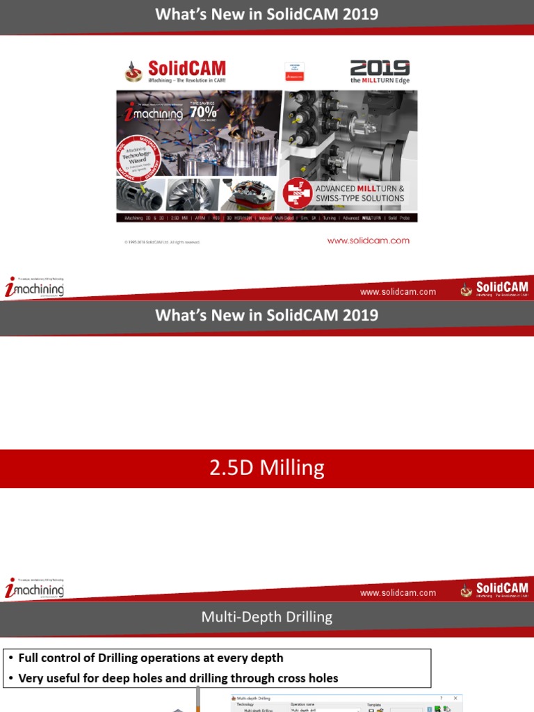 SolidCAM 2019 Whats New | Download Free PDF | Machining | Drilling