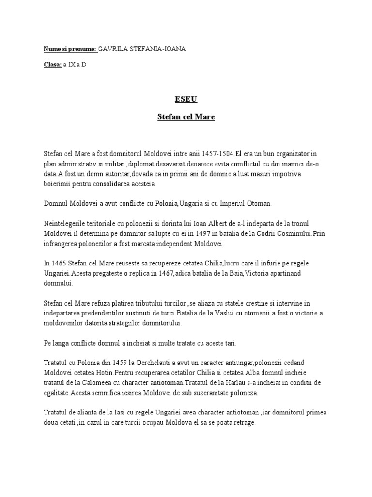 Eseu Domnitor Roman | PDF