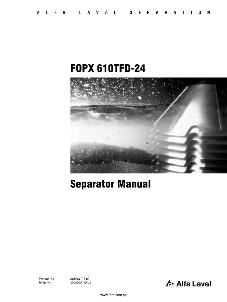 Alfa Laval Manual Fopx 610 PDF | PDF | Liquids | Phase (Matter)