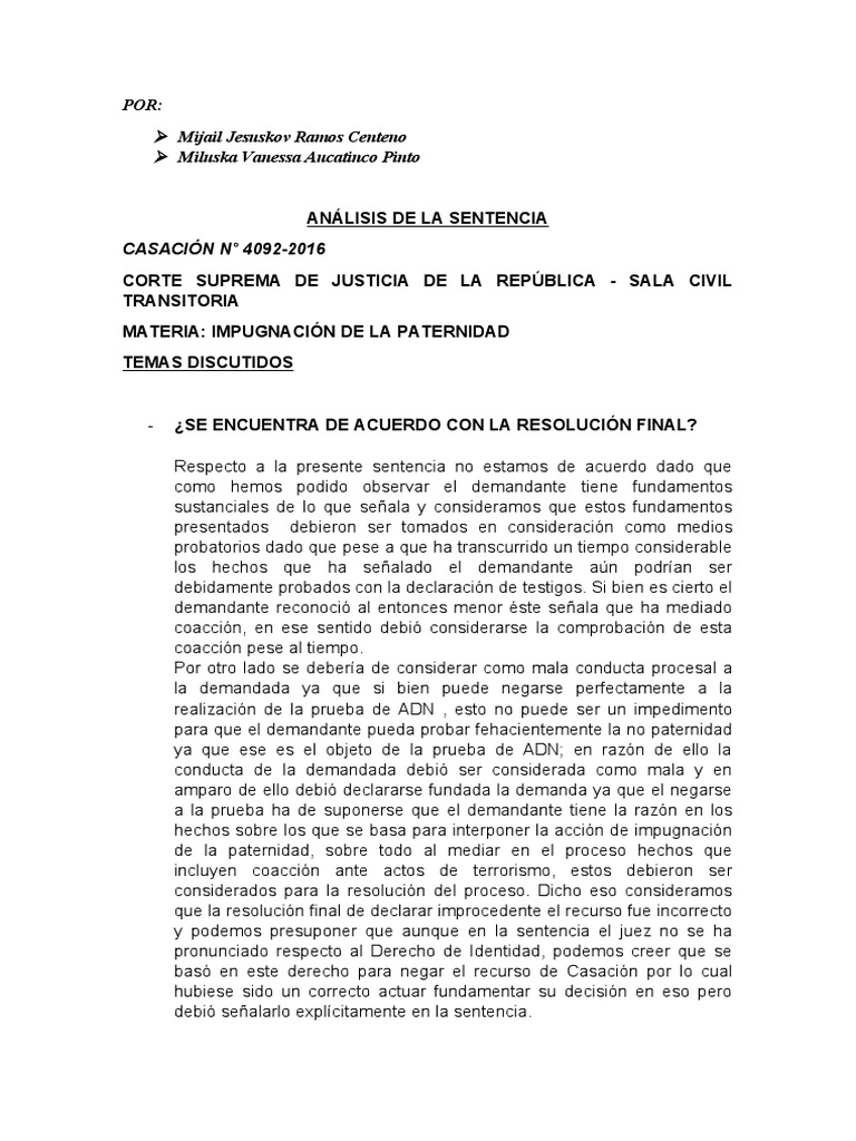 Analisis de Sentencia | PDF | Sentencia (ley) | Matrimonio Analisis de Sentencia | PDF | Sentencia (ley) | Matrimonio