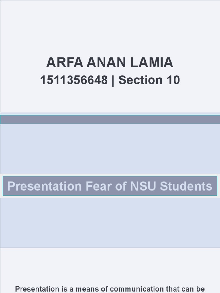 Arfa - ENG 105 Presentation Fear | PDF | Psychological Concepts | Cognition