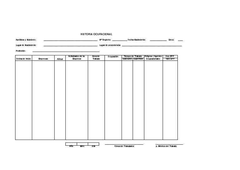 Anexo 7C - FICHA HISTORIA OCUPACIONAL | PDF