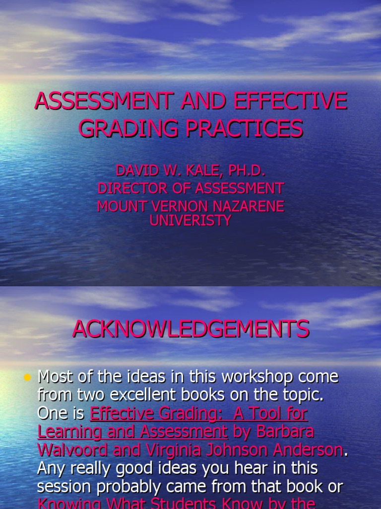Effective Grading Practices Workshop | PDF | Educational Assessment ...