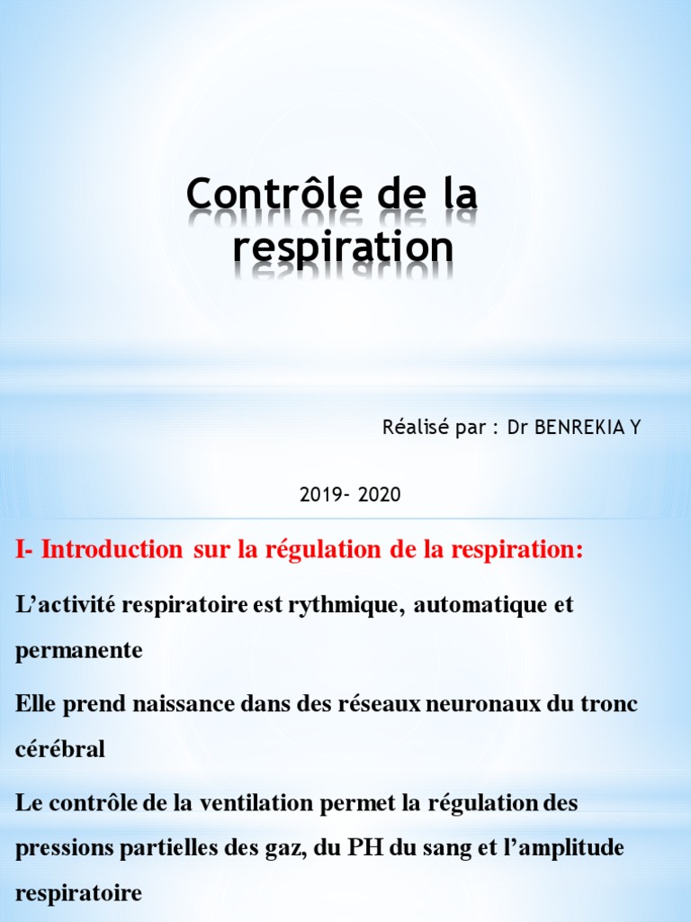 12-Control de La Respiration2107115129 | PDF | Respiration | Poumon