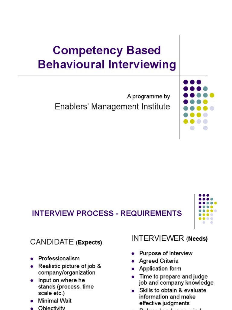 HCM07 Competency Based Behavioural Interviewing PDF | PDF | Job ...