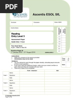 ESOL - Entry 1 - Reading Candidate Paper - Practice Paper A | PDF