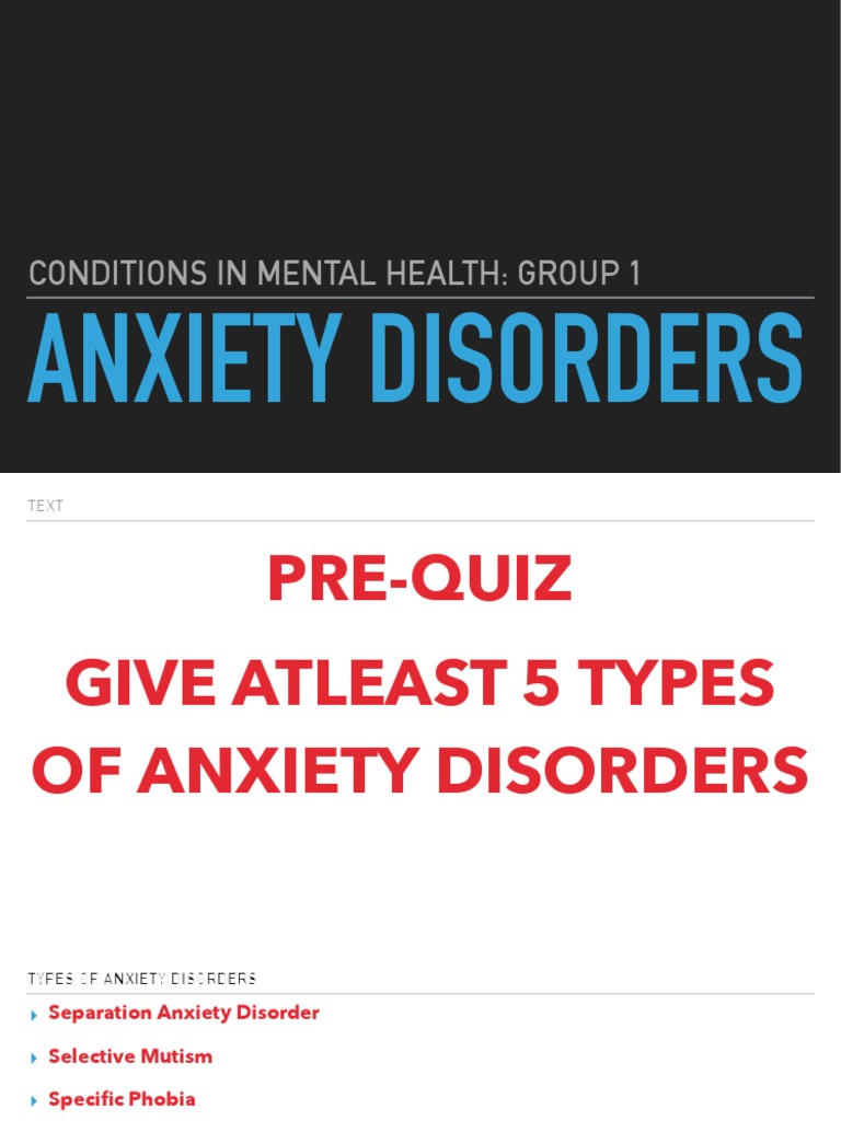 Anxiety Report PPT Final | PDF | Anxiety Disorder | Agoraphobia