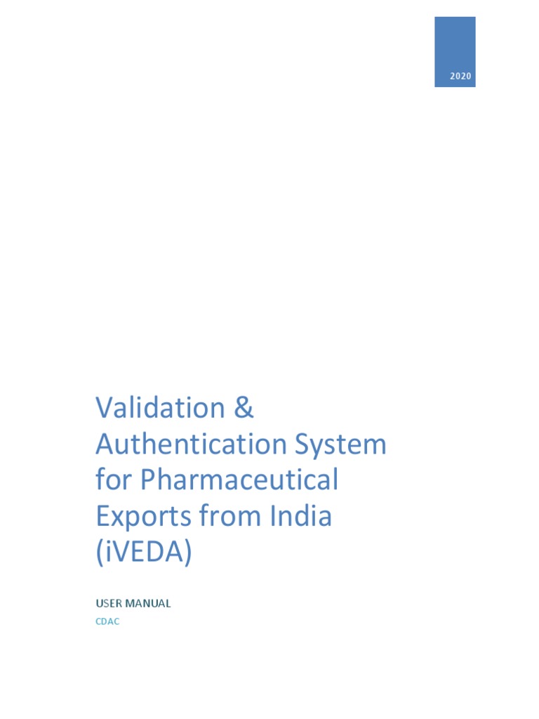 iVEDA User Manual for Pharma Exports | PDF | Web Application ...