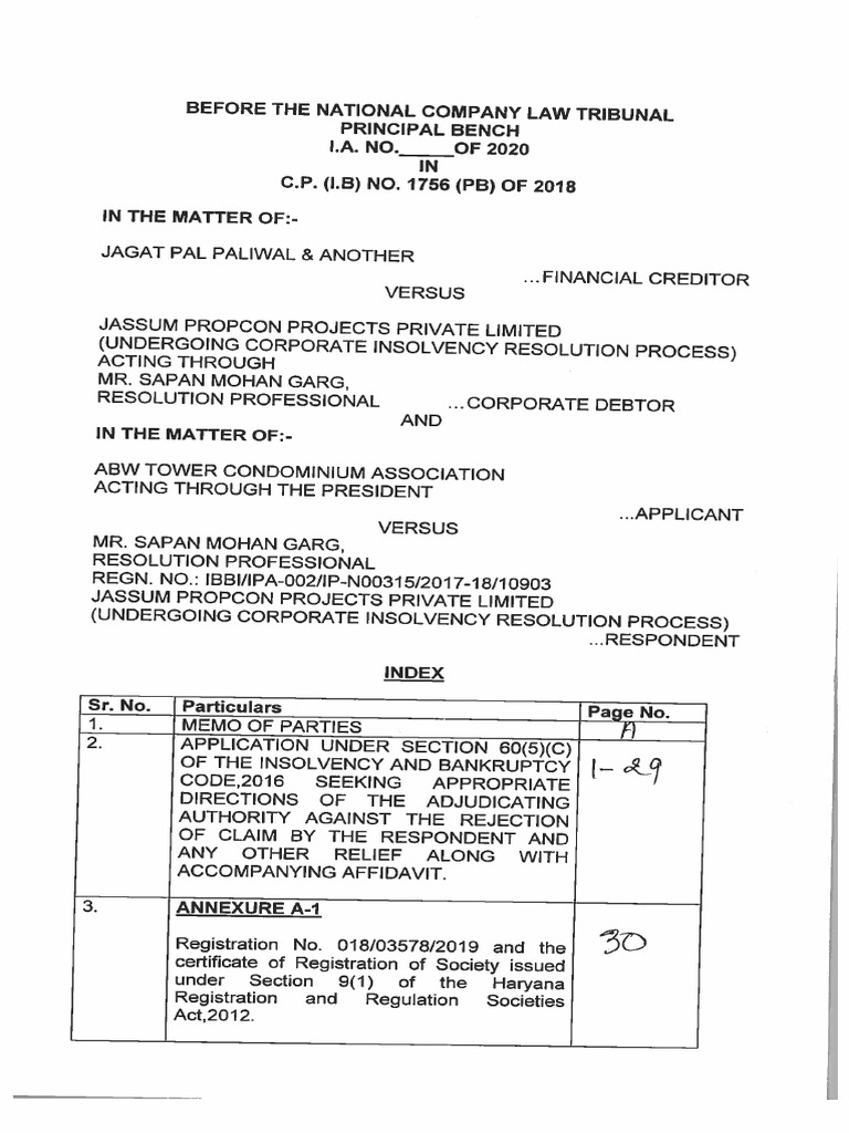 Application NCLT PDF | PDF