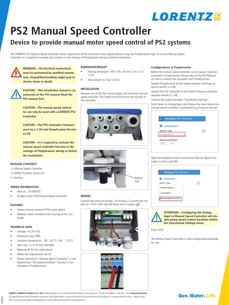 PS2 Manual Speed Controller Guide | PDF | Electrical Wiring | Electricity