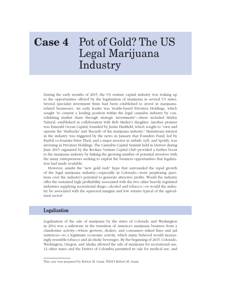 3.case - Study - Pot of Gold - US Legal Marijuana Industry | PDF ...